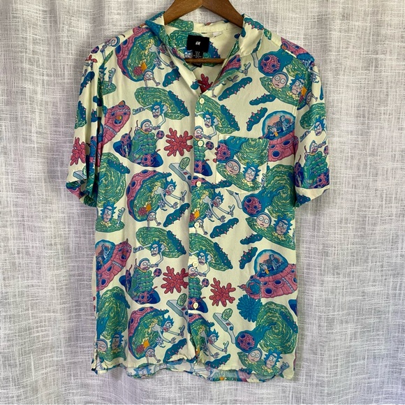H&M | Shirts | Hm Cartoon Network Rick And Morty Print Short Sleeve ...